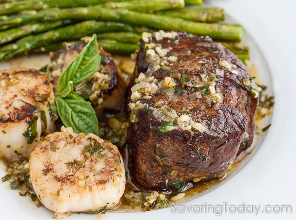 Scampi-Style Steak & Scallop Recipe: Date Night Dinner for Two