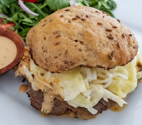 BEST Grilled Reuben Sandwich on Sprouted Rye Bun for St. Patrick's Day
