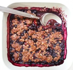 Easy, Fresh Berry Crumble with Orange Cream Recipe