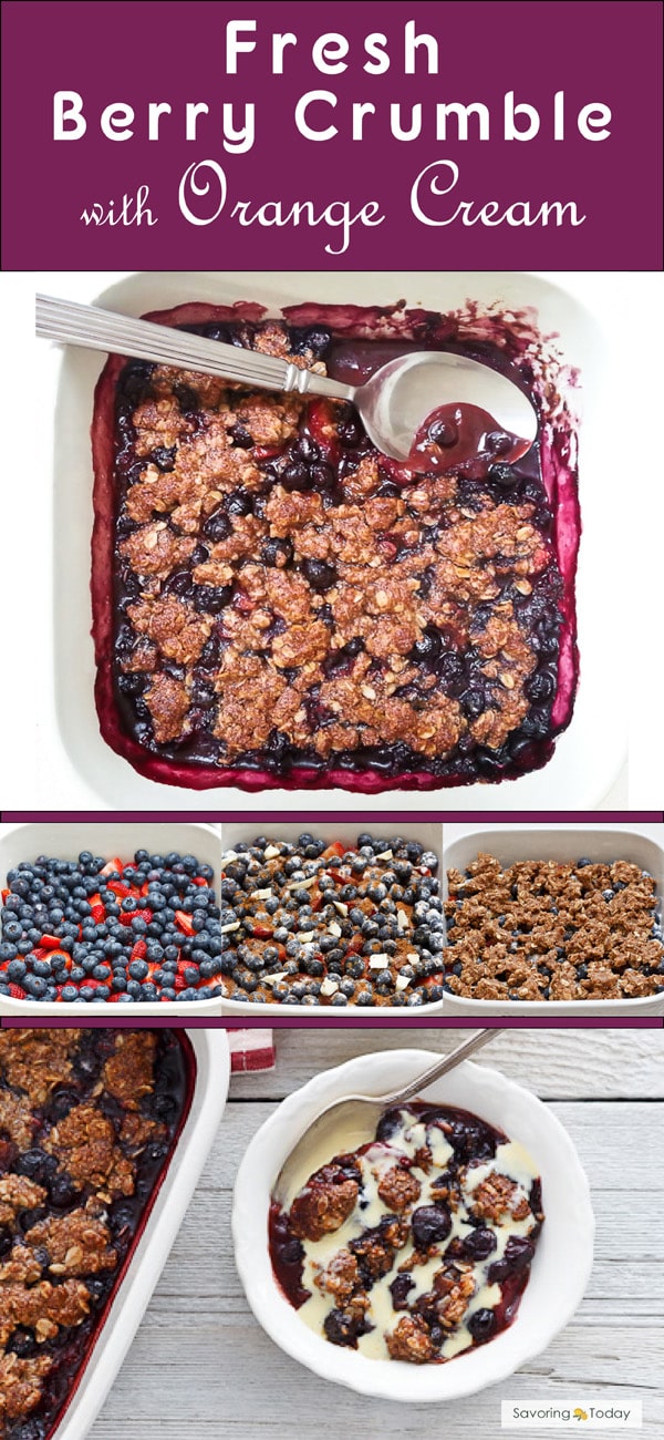 Easy, Fresh Berry Crumble with Orange Cream Recipe