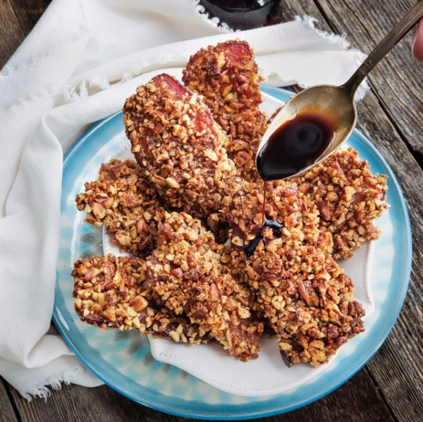 Pecan & Maple Balsamic Candied Bacon