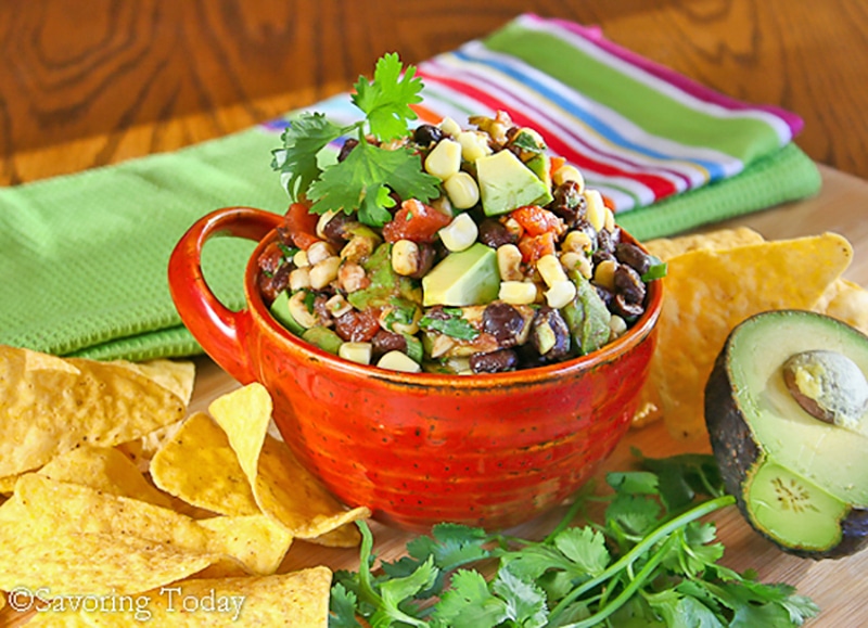 Black Bean and Corn Salsa with Fresh Avocado