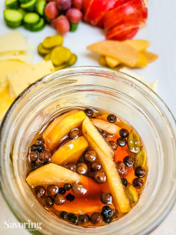 Apple Jicama Pickles: Sweet, Tart, Vanilla Spiced | Savoring Today