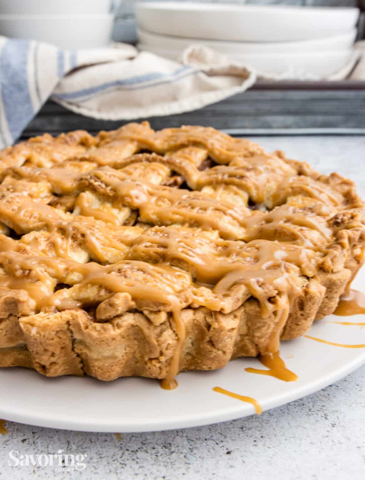 Salted Caramel Apple Tart | Savoring Today