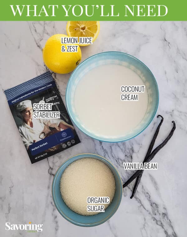 Coconut Vanilla Bean Sorbet | Savoring Today