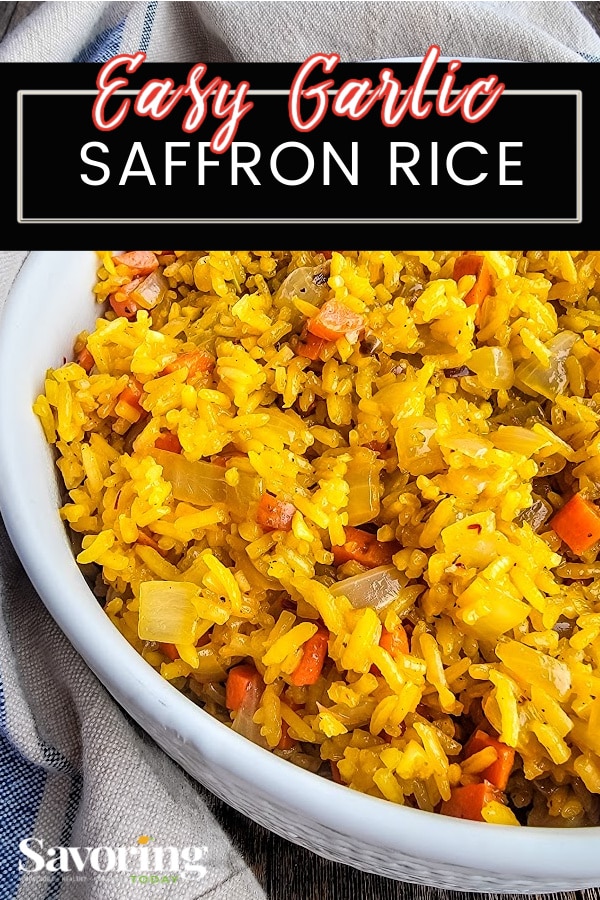 Easy Garlic Saffron Rice | Savoring Today
