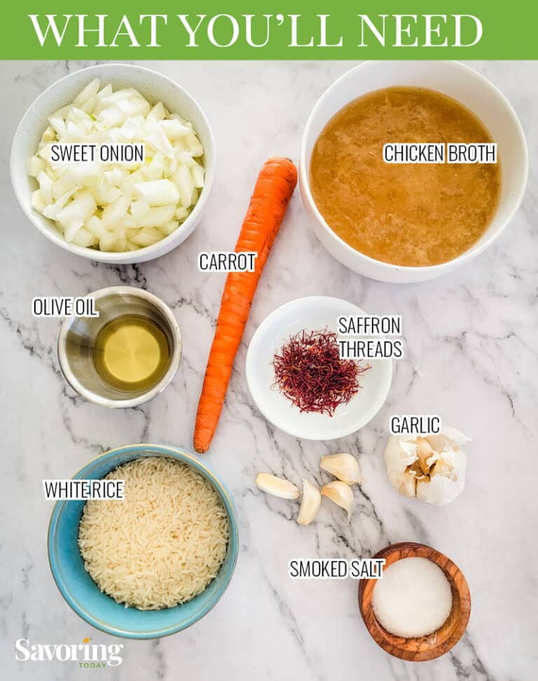 Easy Garlic Saffron Rice | Savoring Today