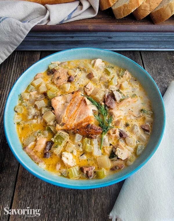 Norwegian Salmon Chowder With Dill