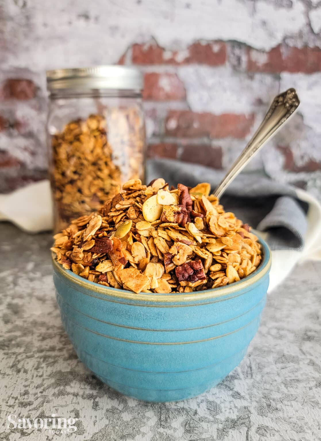 Crunchy Brown Butter Maple Granola | Savoring Today