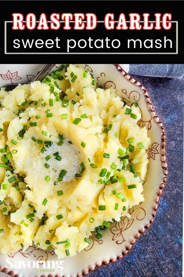 Roasted Garlic Mashed Sweet Potatoes