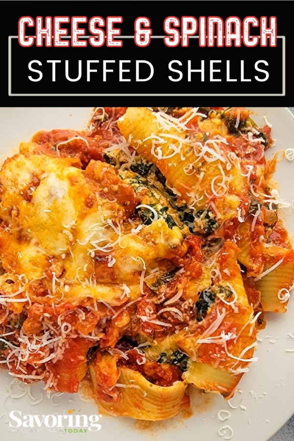 Cheese & Spinach Stuffed Jumbo Pasta Shells (Easy Method!)