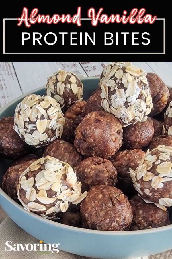 Almond Vanilla Protein Energy Bites | Savoring Today